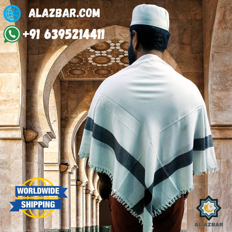 White Shemagh with Black Border | Elegant Muslim Scarf Rumaal by AL-AZ ...